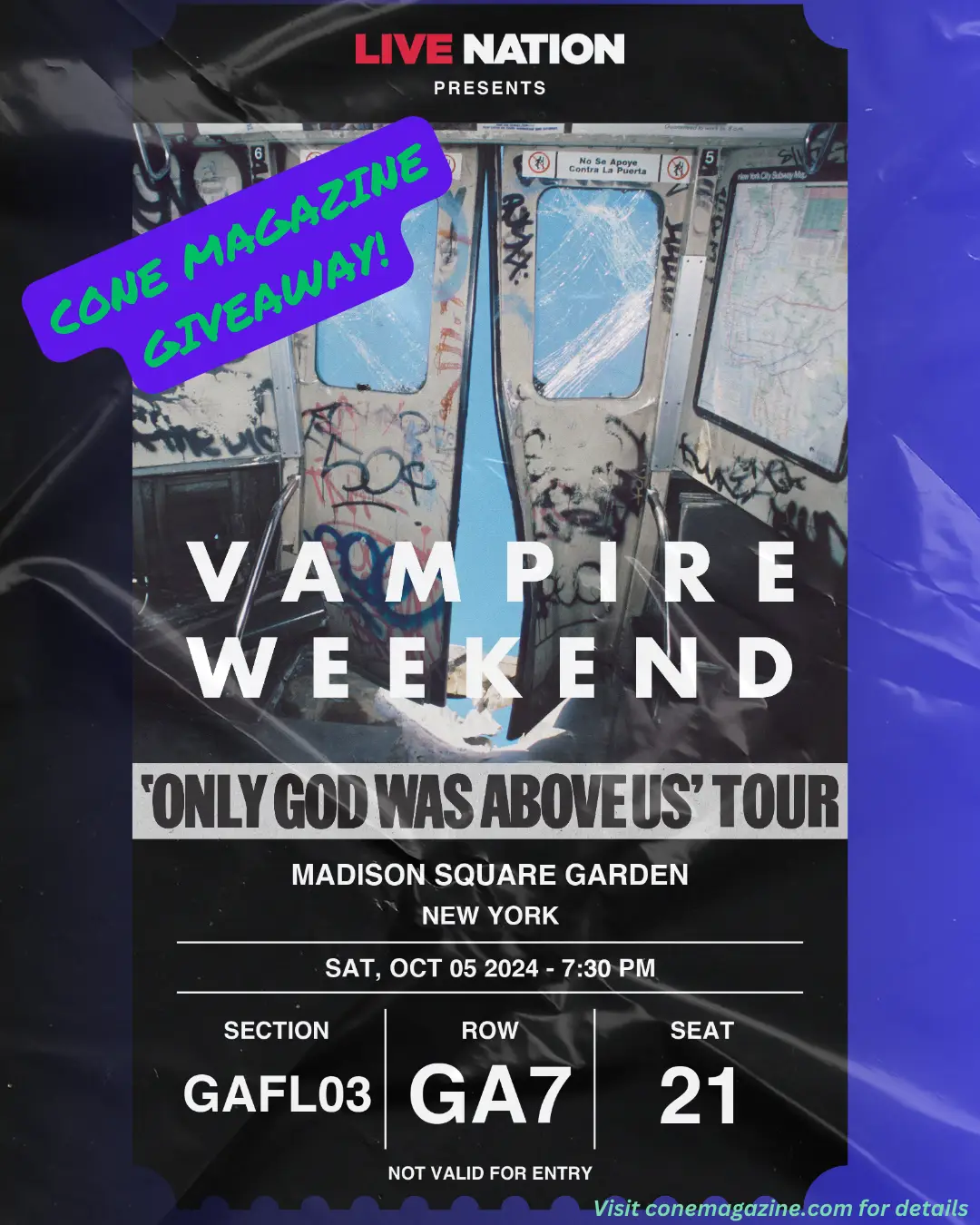 Vampire Weekend MSG Ticket Giveaway!